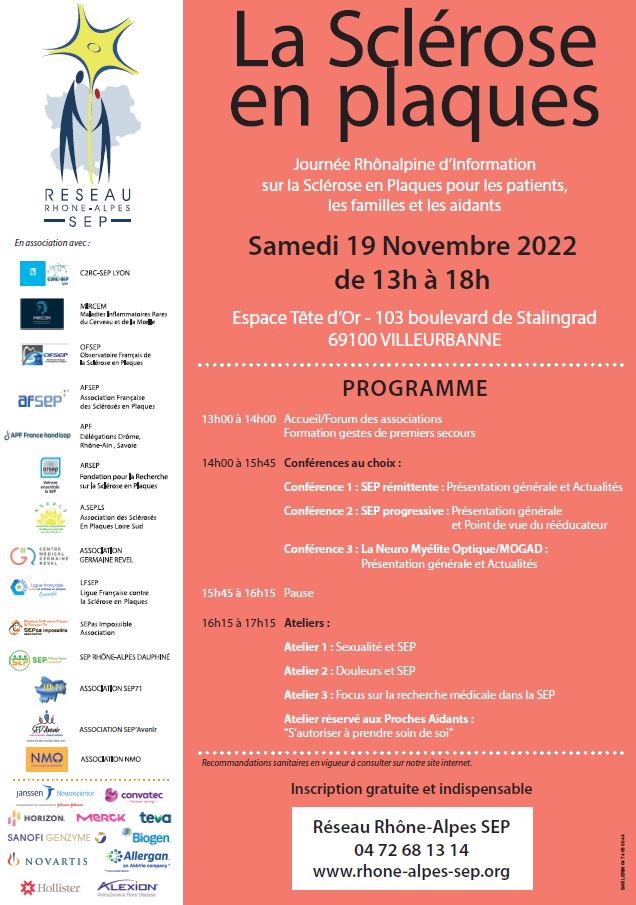 Journée Rhônalpine d’Information sur la SEP pour les patients - NMO France Journée Rhônalpine d’Information sur la SEP pour les patients - NMO France
